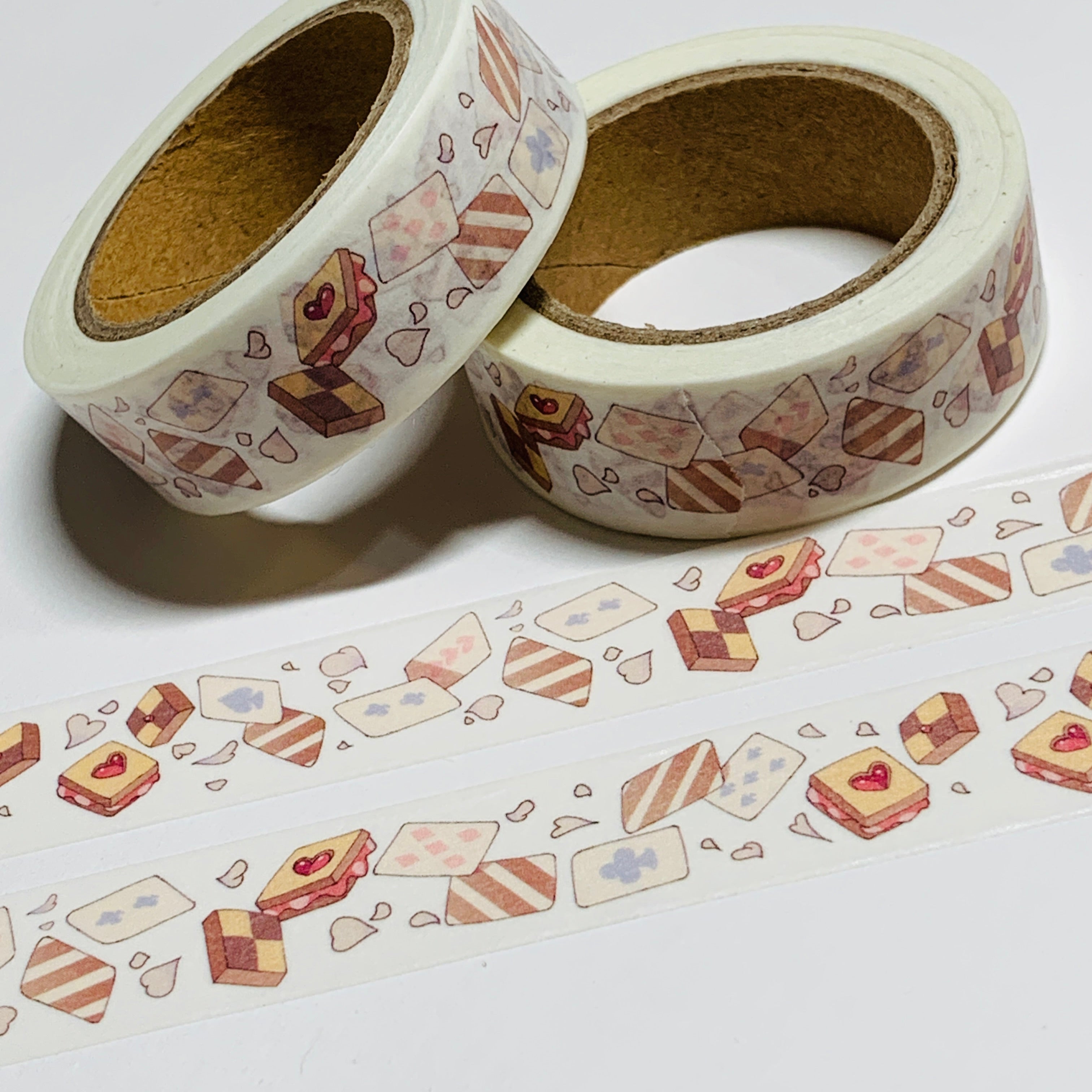 CHECKERBOARD CARD SUITES SHORTBREAD COOKIES Washi Tape ~ 1 Roll ~ 15mm ...